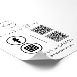 QR Connect With Us Business Logo Social Media Poster | Zazzle