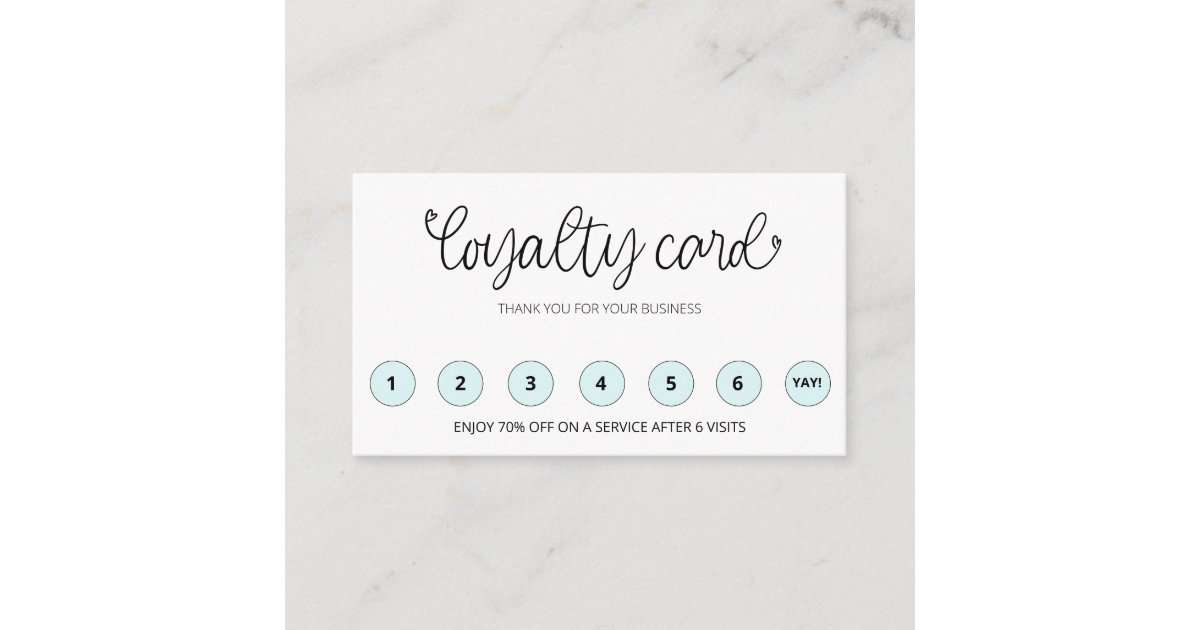 QR LOGO Thank you Rewards Hearts Loyalty Card | Zazzle