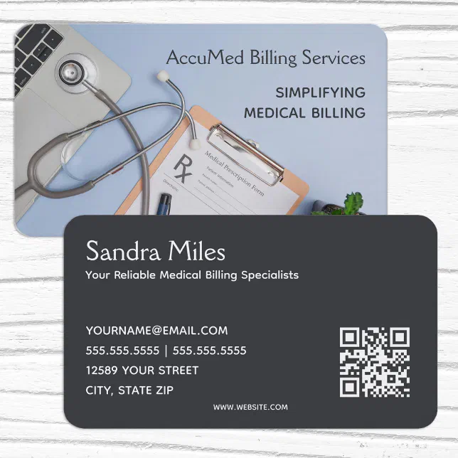 QR Medical Billing Business Card | Zazzle