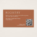 QR Ochre & Ivory Wedding Registry Enclosure Card | Zazzle
