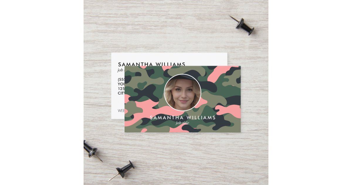 QR Photo Military Army Calling Card | Zazzle