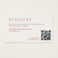 QR Pink & Ivory Gift Registry Enclosure Card | Zazzle