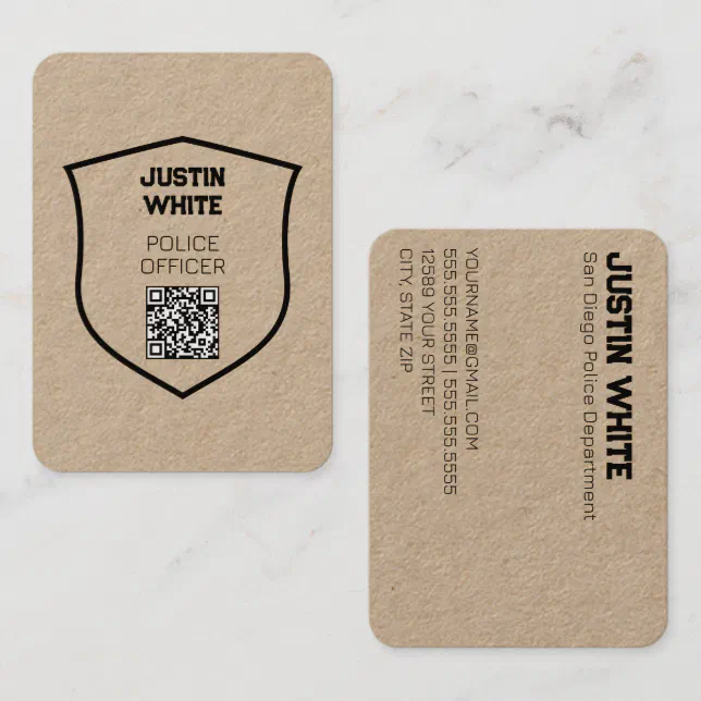 ️ QR Police Officer Business Card | Zazzle