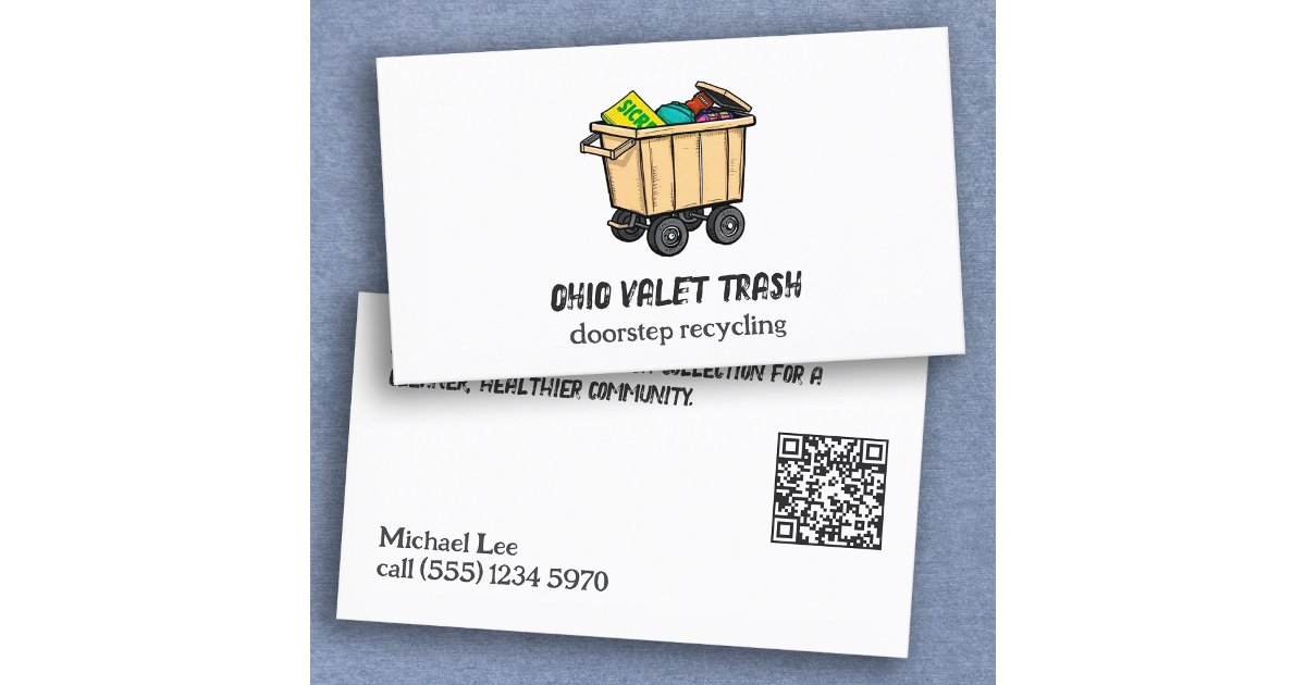 QR Trash Valet Business Card | Zazzle