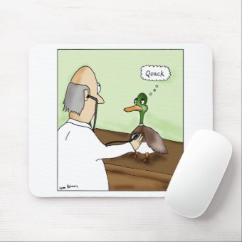 Quack Duck Doctor Cartoon Mouse Pad | Zazzle