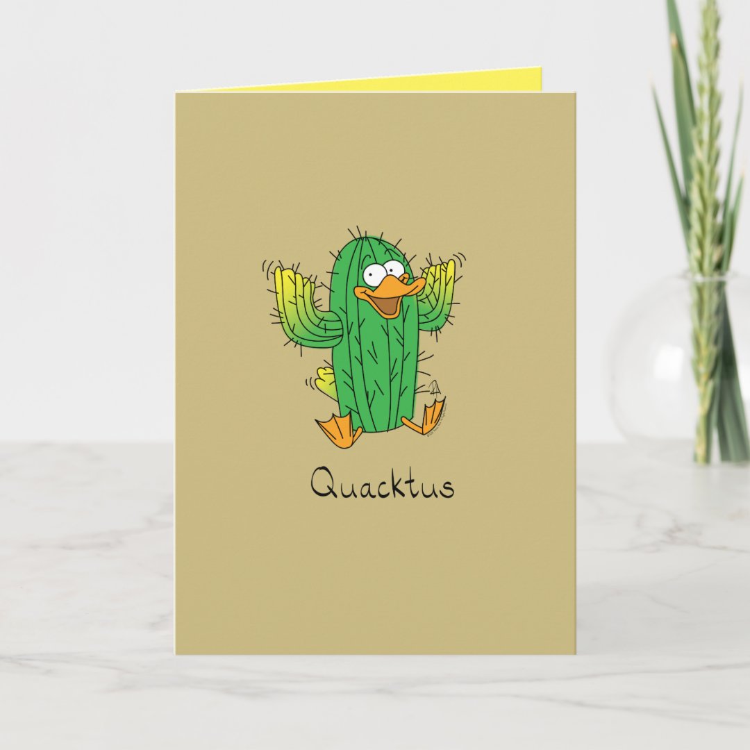 Quacktus - Duck Cactus Pun Greeting Card | Zazzle