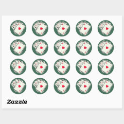 Quad Aces: All 4 Lucky Ace Cards Classic Round Sticker | Zazzle