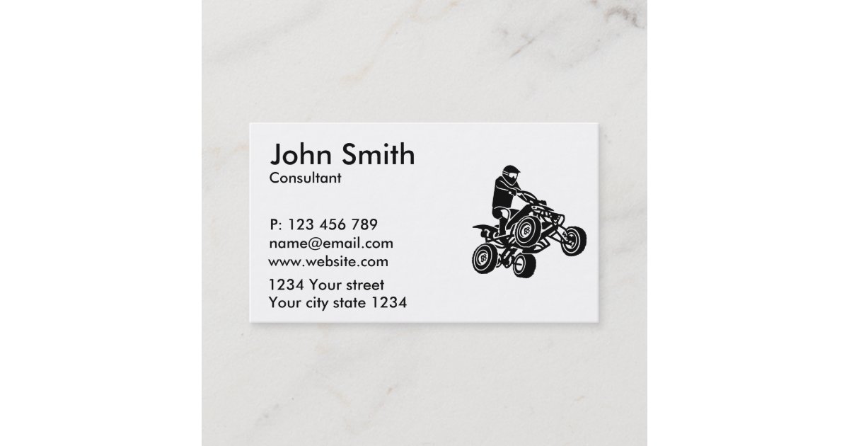 Quad ATV Business Card | Zazzle