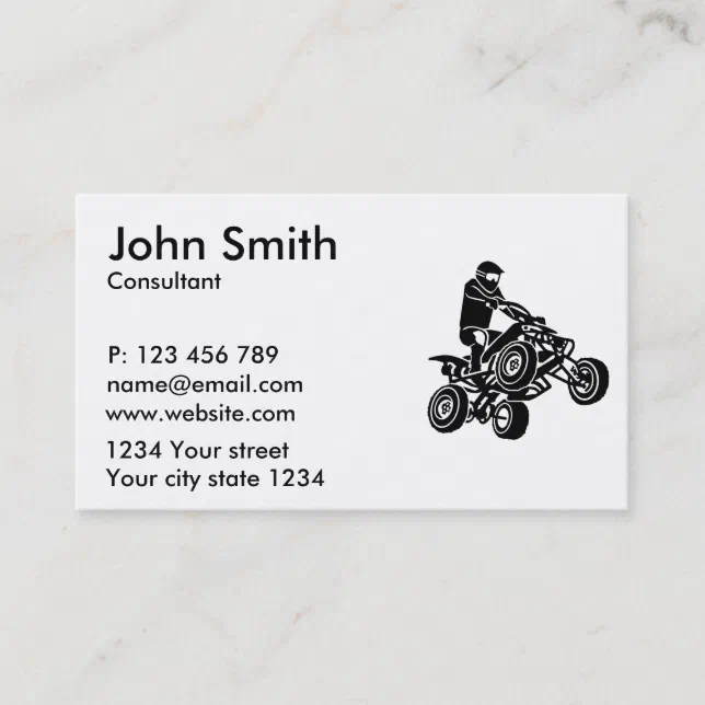 Quad ATV Business Card | Zazzle