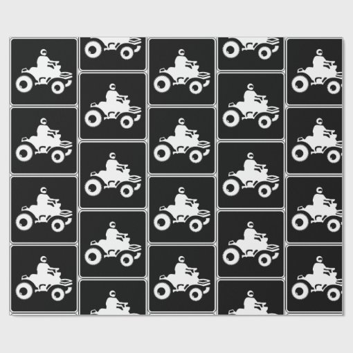 Quad ATV Symbol Pattern Wrapping Paper | Zazzle