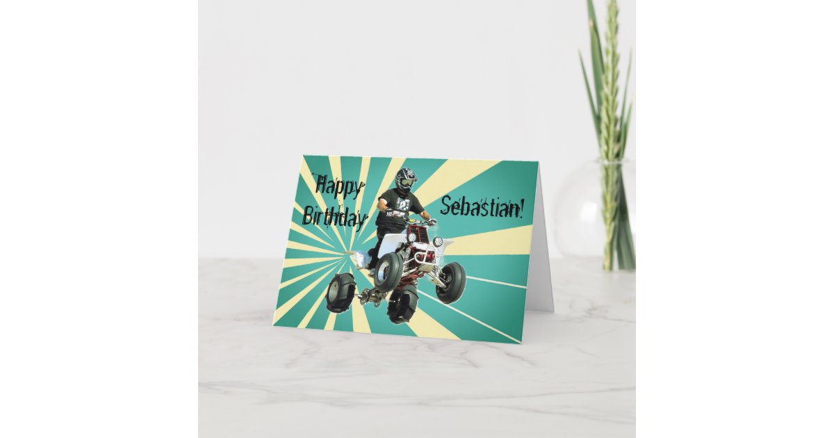 Quad Bike / ATV Birthday Card | Zazzle