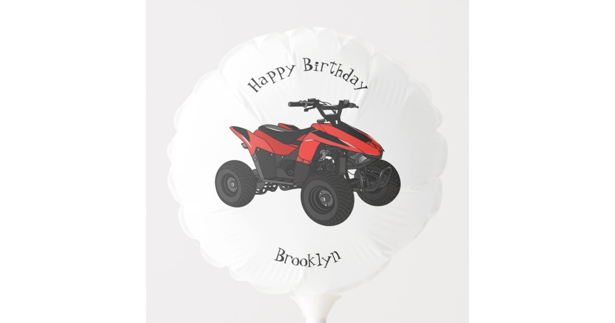 Quad bike atv cartoon illustration balloon | Zazzle