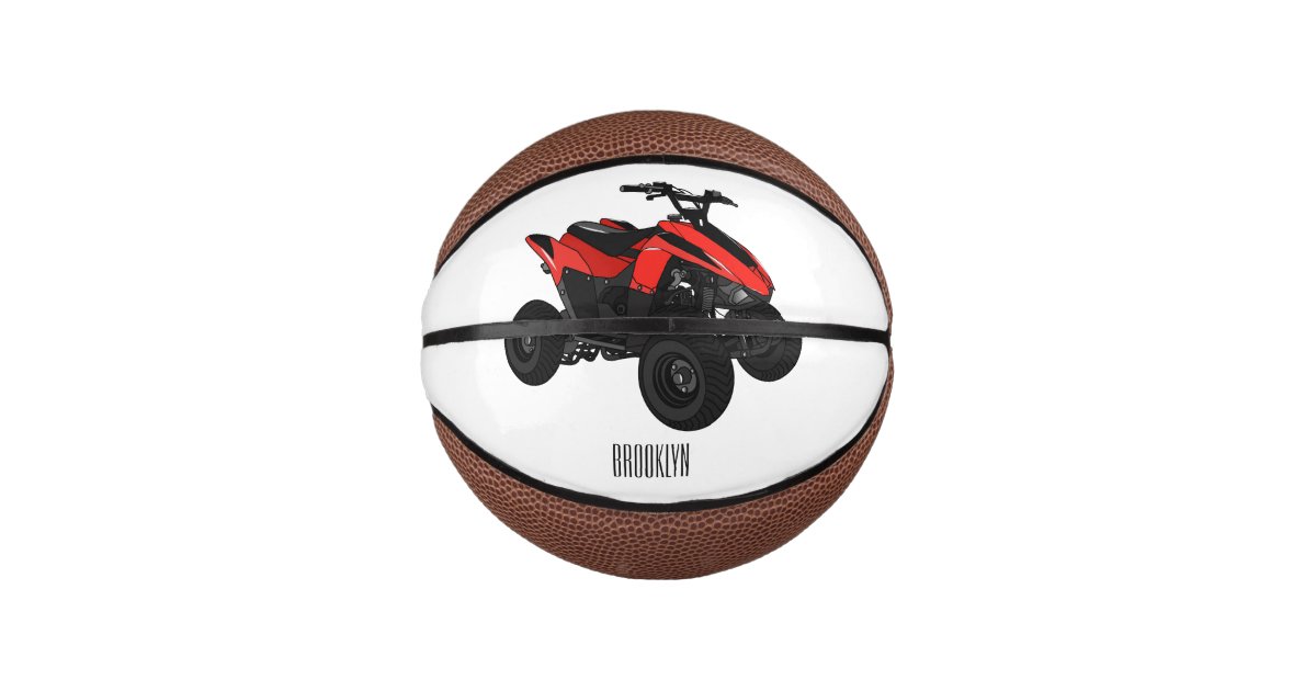 Quad bike atv cartoon illustration mini basketball | Zazzle