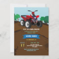 Quad Bike Birthday Invitation Riding Mud Fun Track | Zazzle