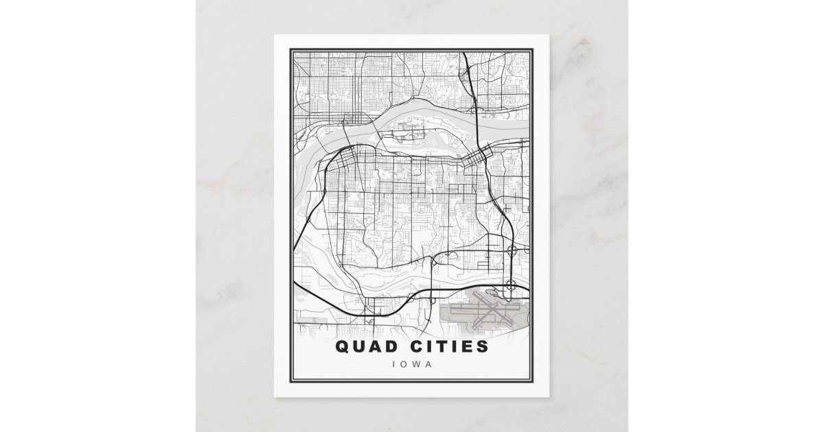 Quad Cities Map Postcard | Zazzle