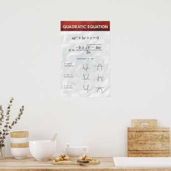 Quadratic Equation - Math Poster | Zazzle