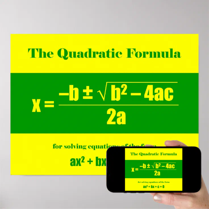 Quadratic Formula Poster | Zazzle