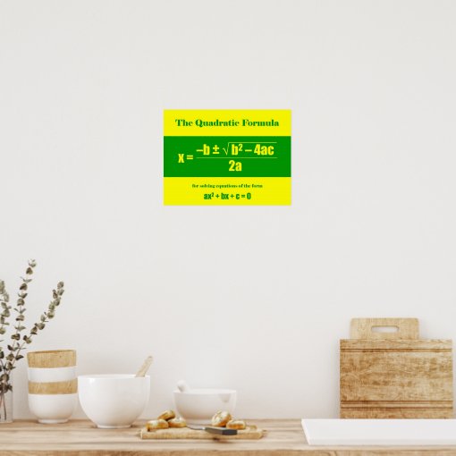 Quadratic Formula Poster | Zazzle