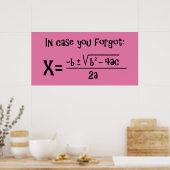 Quadratic Formula Reminder Poster | Zazzle