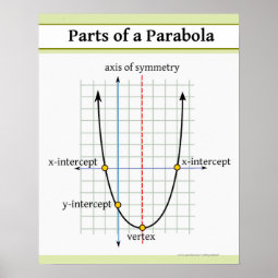 Quadratic Function: Parts of a Parabola Poster | Zazzle