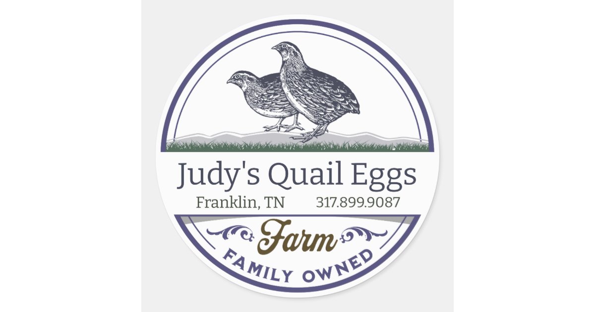Quail eggs cartoon illustration Label Sticker | Zazzle