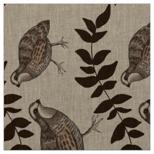 Fall Fatty Quail Fabric | Zazzle