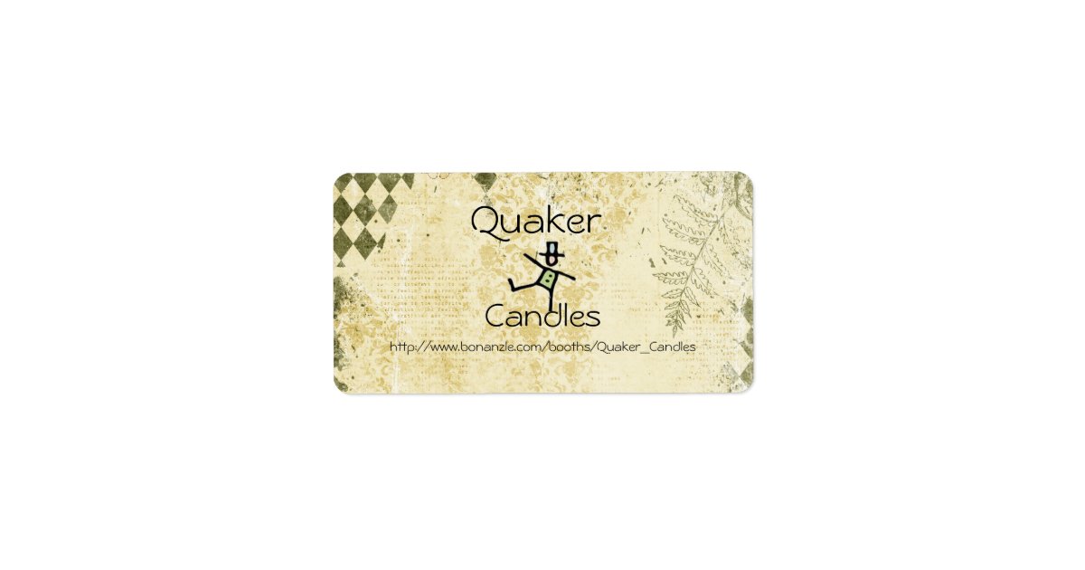 Quaker Candle labels | Zazzle