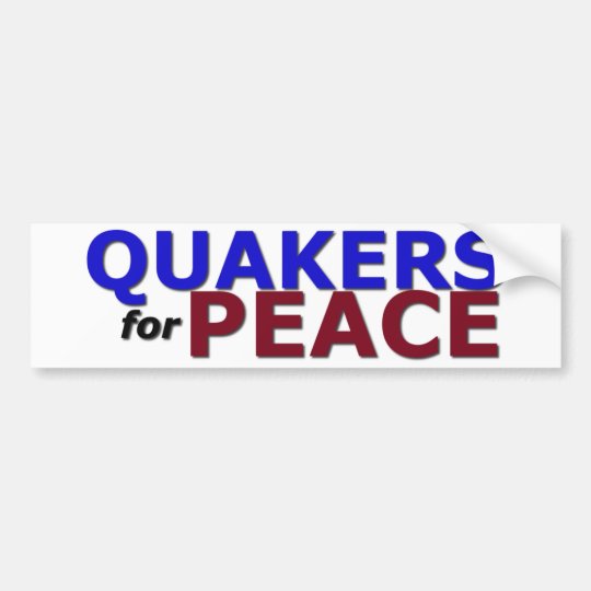Quakers for Peace Bumper Sticker | Zazzle.com