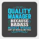Quality Manager, Funny Quality Manager Quote Square Sticker | Zazzle