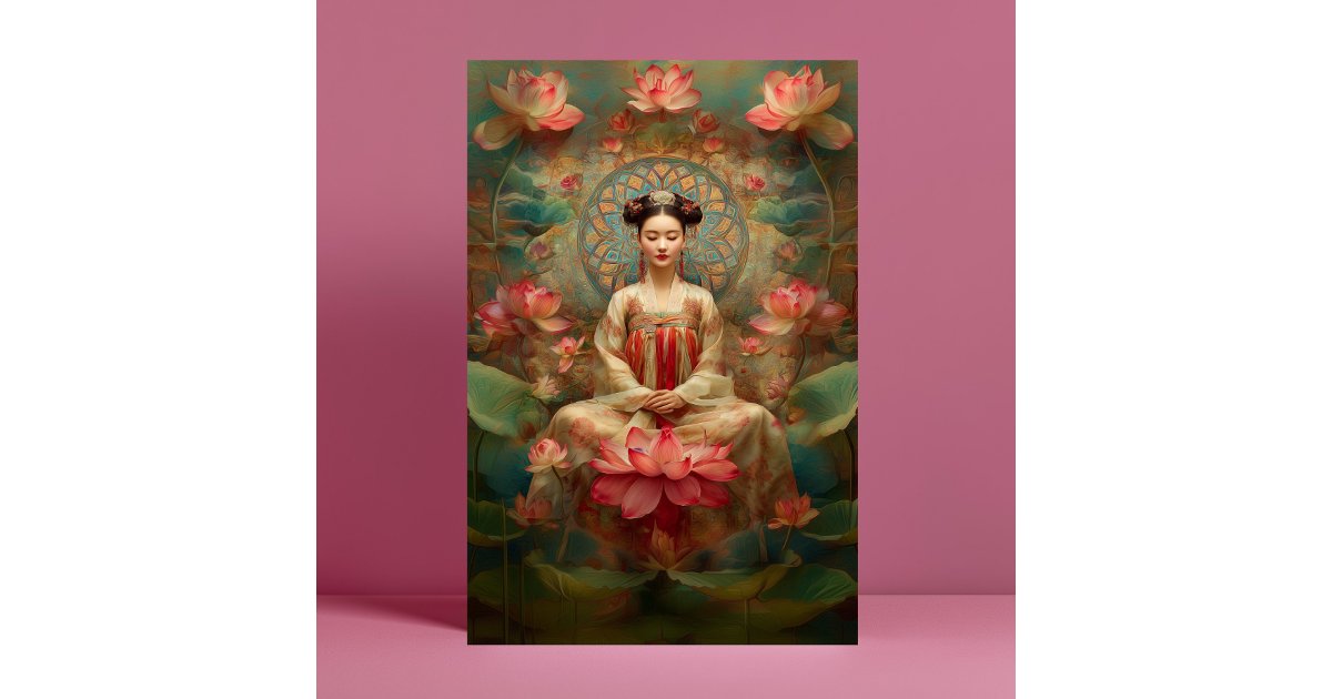 Quan Yin Goddess of Compassion High Frequency Art Postcard | Zazzle