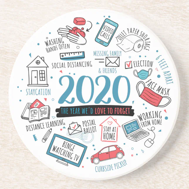 Quarantine 2020 Activities List Commemorative Coaster | Zazzle