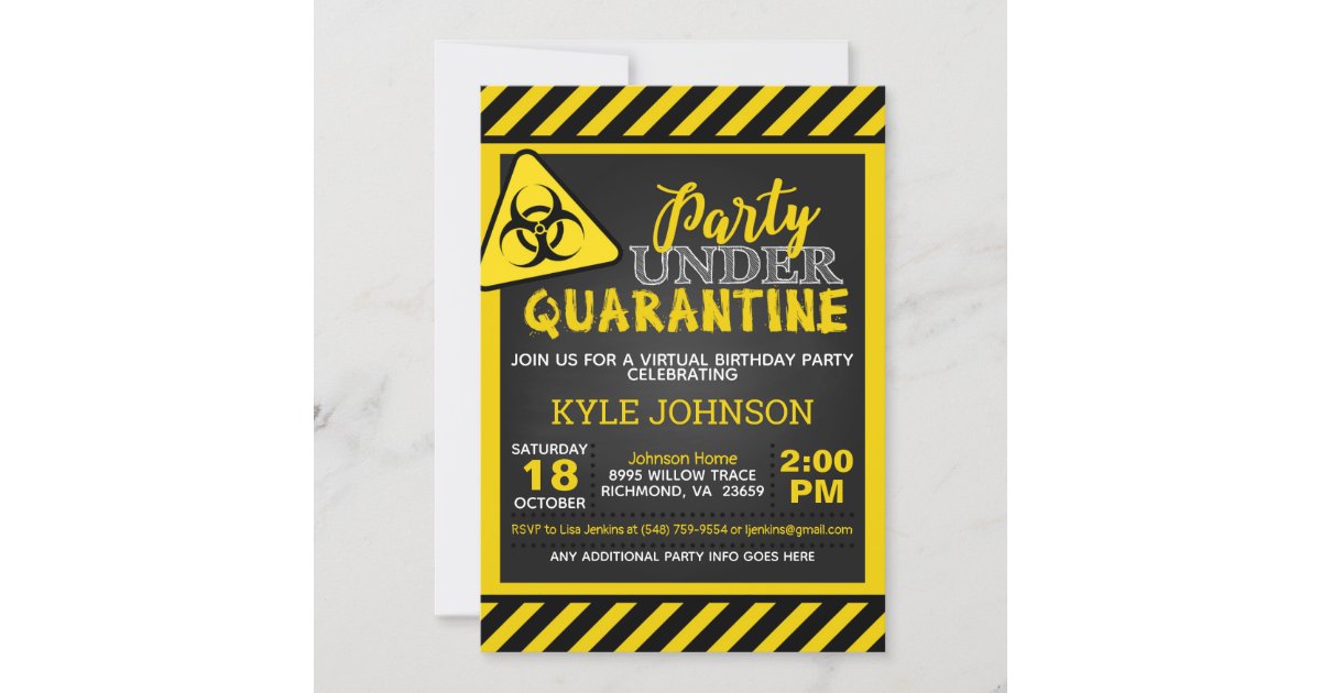 Quarantine Birthday Invitation | Zazzle