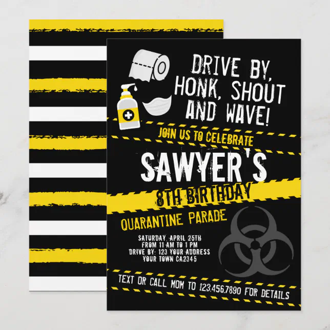 Quarantine Birthday Parade Invitation | Zazzle