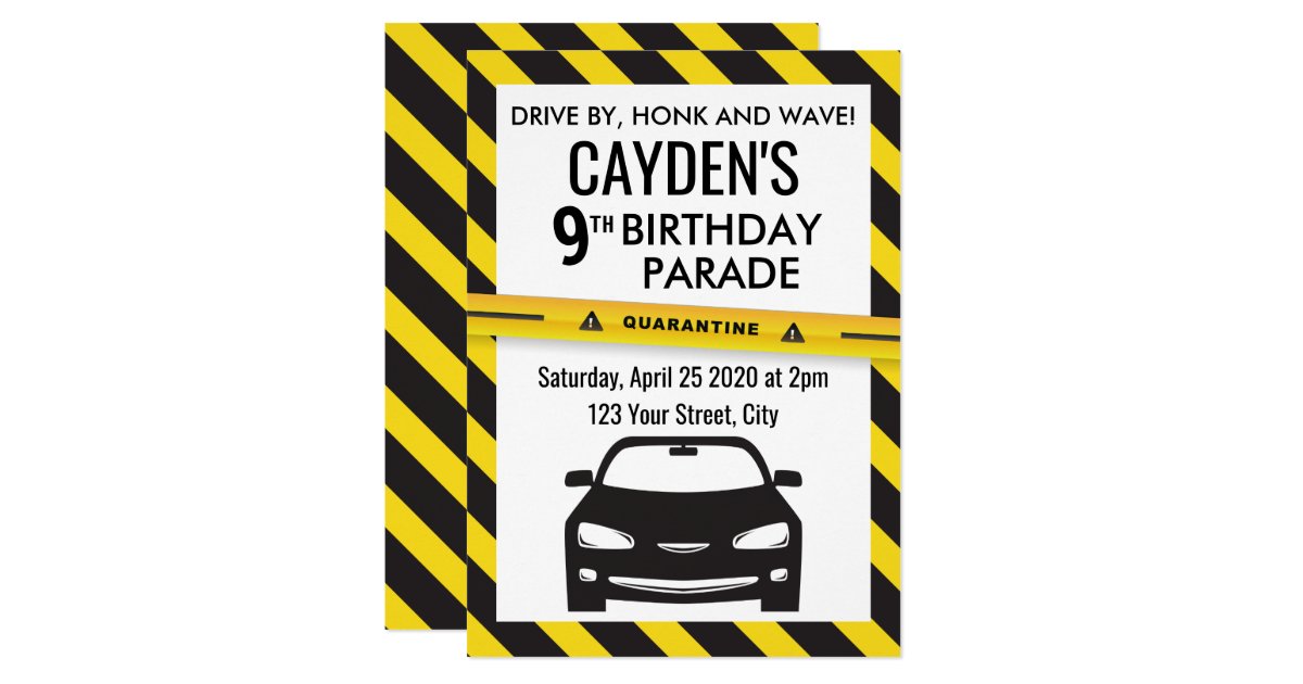 Quarantine Birthday Parade Invite | Zazzle.com
