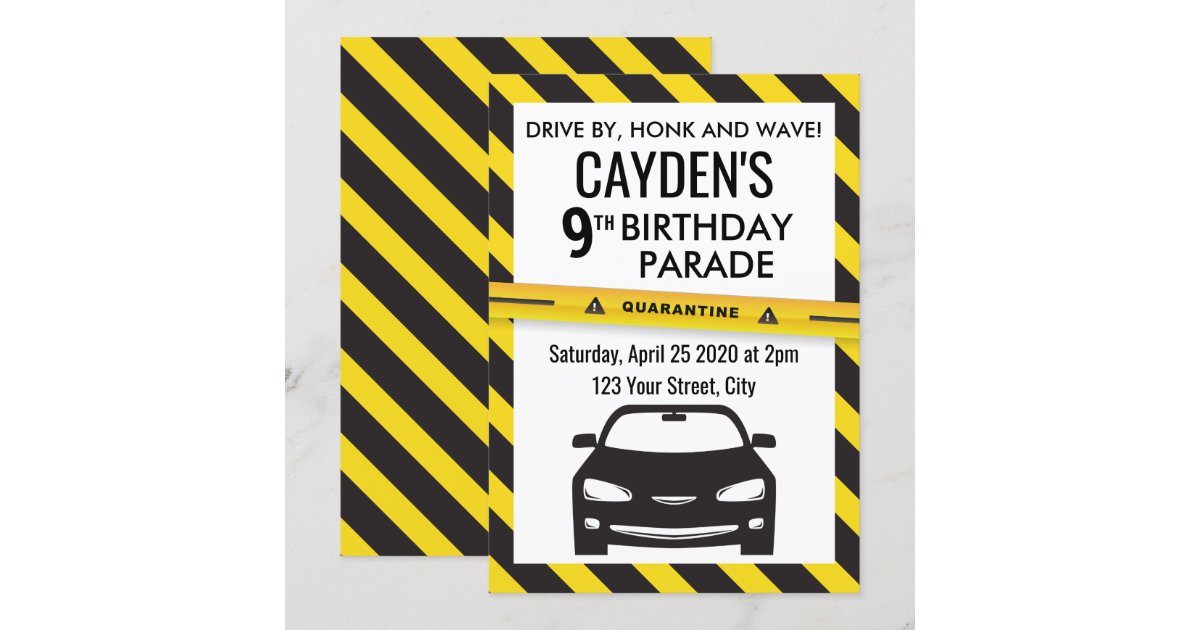 Quarantine Birthday Parade Invite | Zazzle