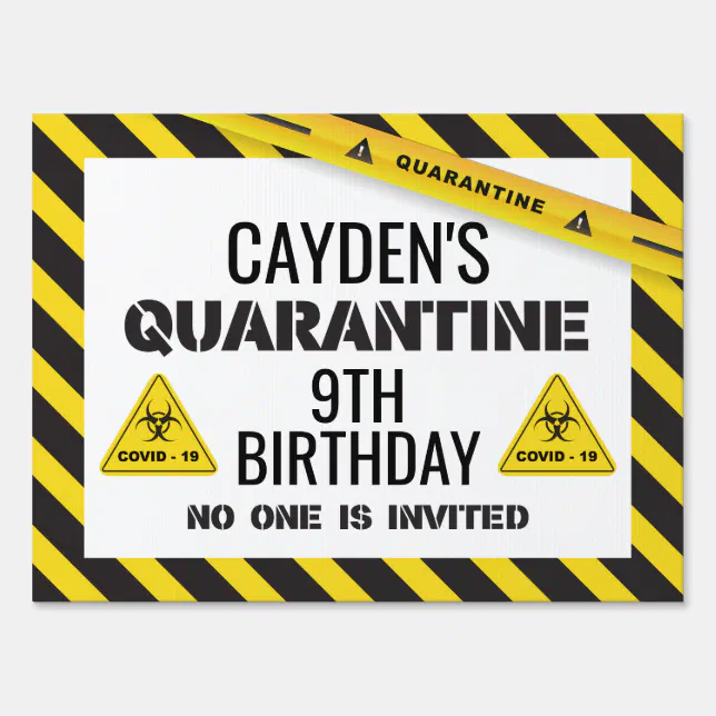Quarantine Birthday Sign | Zazzle