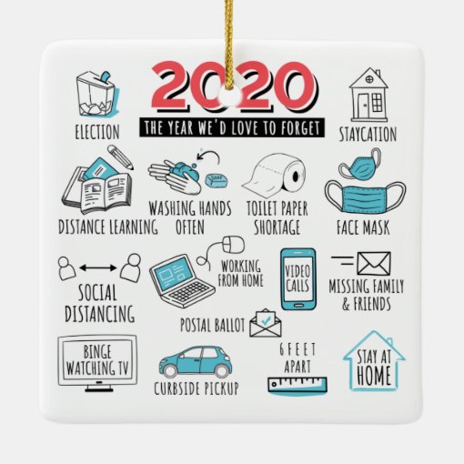 Quarantine Christmas COVID Year 2020 Commemorative Ceramic Ornament ...