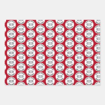 Quarantine Trio COVID Pandemic Christmas Set Gift Wrapping Paper Sheets ...