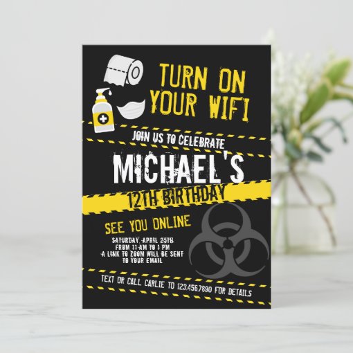 Quarantine Virtual Birthday Invitation | Zazzle