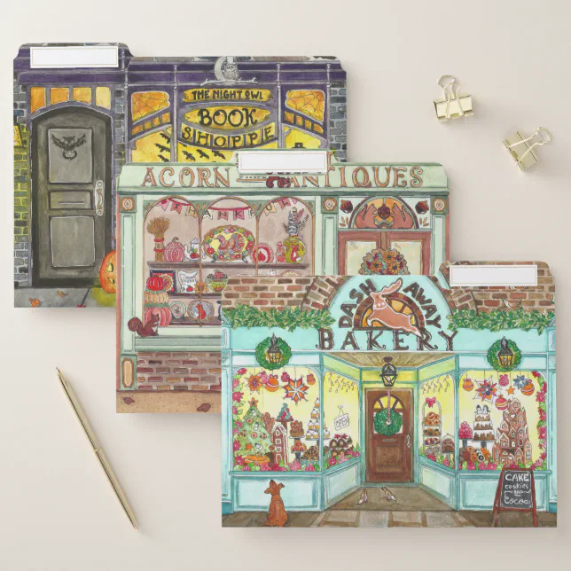 Quarter Four Decorative Seasonal Art File Folder | Zazzle