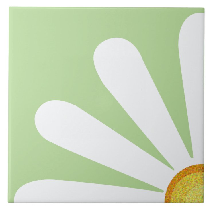 Quarter of a daisy flower tile | Zazzle
