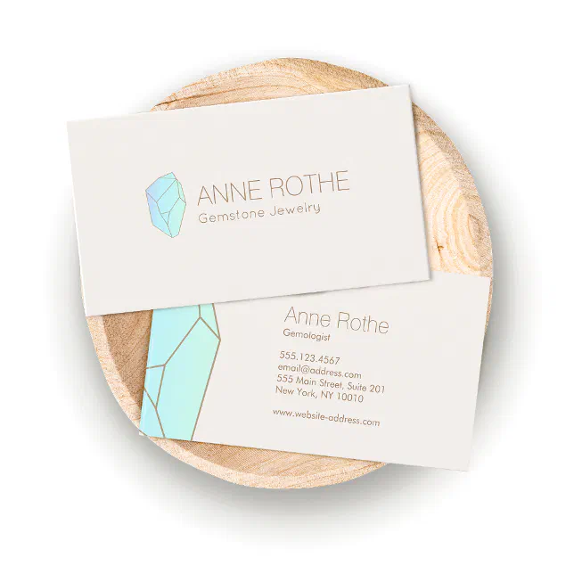 Quartz Crystal Healer and Jewelry Designer Logo Business Card | Zazzle