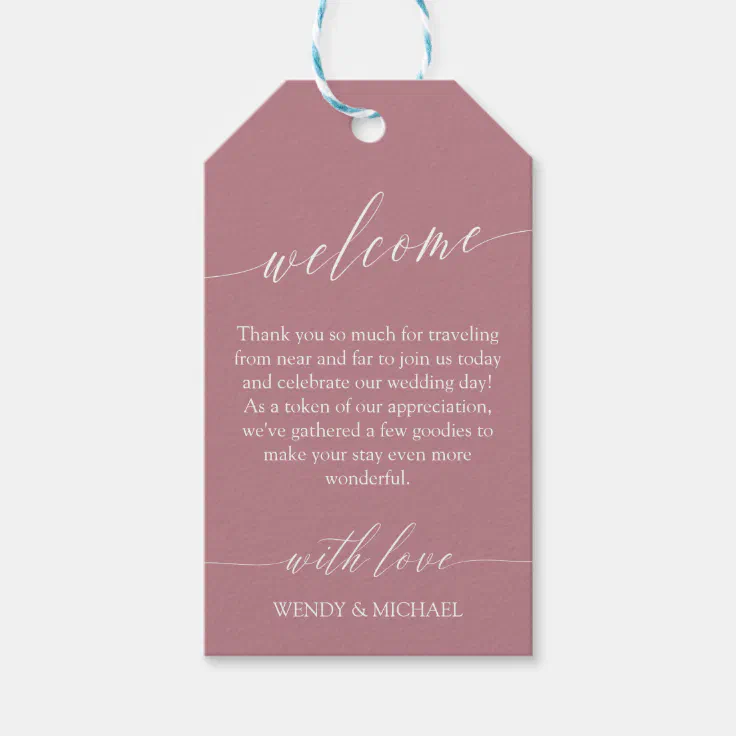 Quartz & White Wedding Welcome Gift Tags | Zazzle
