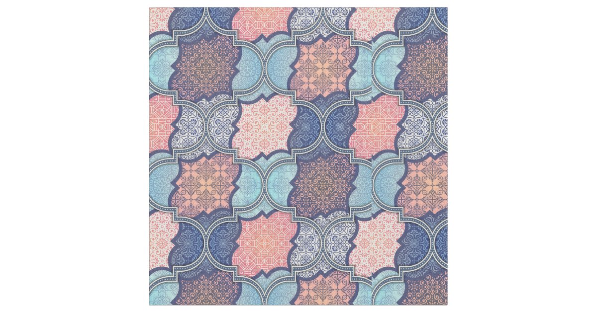 Quatrefoil Pattern Fabric | Zazzle