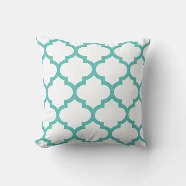 Quatrefoil Pillow - Turquoise | Zazzle