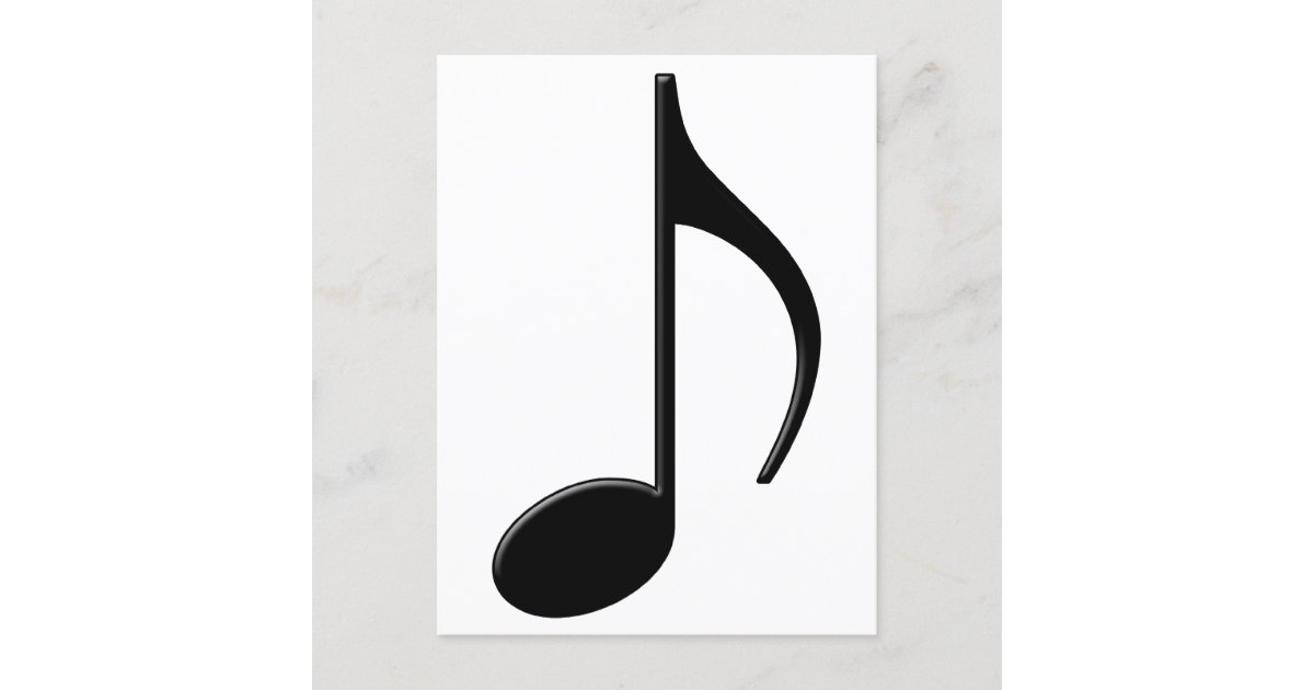 Quaver - Eighth Note Music Symbol Postcard | Zazzle
