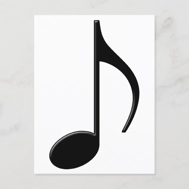 Quaver - Eighth Note Music Symbol Postcard | Zazzle