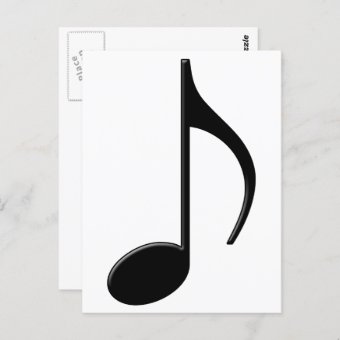 Quaver - Eighth Note Music Symbol Postcard | Zazzle