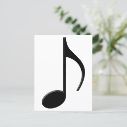 Quaver - Eighth Note Music Symbol Postcard | Zazzle