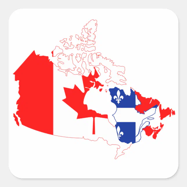 Quebec Canada Map Flag Sticker | Zazzle